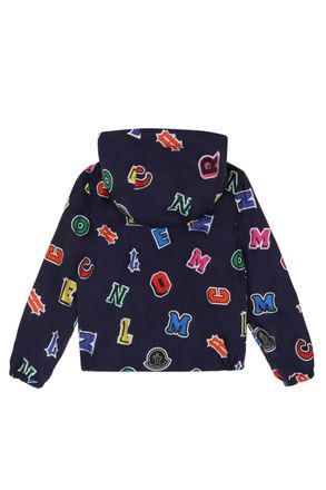 Moncler Boys Hooded Windbreaker Blue Polyamide Jacket