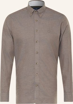 Hackett Flanellhemd Tailored Fit braun
