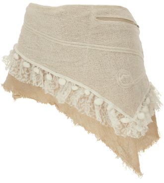 Guru Shop Goa Cacheur in Nat&uuml;rlichem Look, Minirock, Wickelrock G&uuml;rtel - Sand, Damen, Baumwolle, Size:M