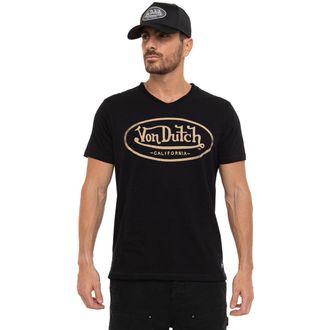 Von Dutch T-shirt homme en jersey col V roulot&eacute; imprim&eacute; devant Ron