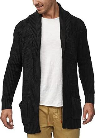 Indicode Hommes Anaheim Cardigan | Gilet avec 2 Poches plaquées Black XXL