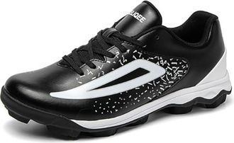 Generic Chaussures de Baseball performantes l&eacute;g&egrave;res Semelle MD r&eacute;active Crampons en Caoutchouc pour Jeu comp&eacute;titif mouvements Rapides Hommes Femmes,Noir,39 EU