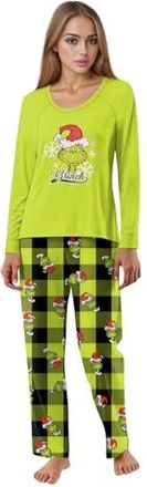 Generic Le Grinch Pyjama Noel Famille De Grinch The Femme Hiver Vetement Pull Couple Bebe Coton Deguisement Homme Ensembles Noël Assorti Enfant Chaud Et Doux 