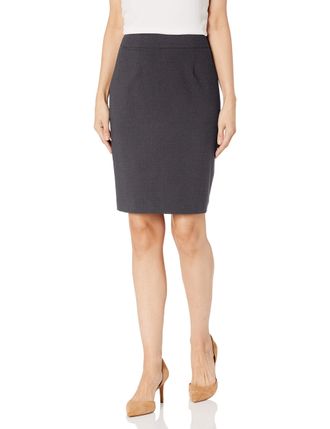 Calvin Klein Damen Straight Lux Suit Skirt (Regular and Plus Size) Strickrock, Dunkelgrau, 48