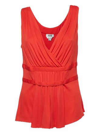 Moschino haut sans manches à design plissé - Rouge