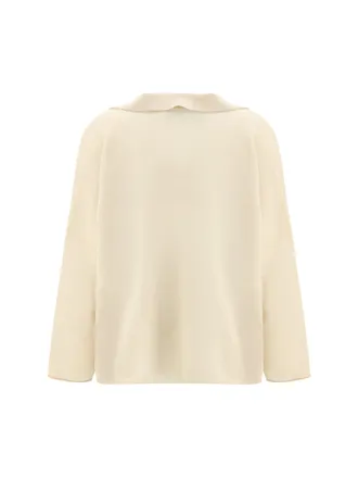 Alanui Womens Sweater With Polo Collar Off White