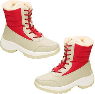 Frcolor Neige pour Femmes Bottines Hiver Doubl&eacute;es de Fausse Fourrure &agrave; Lacets et Plateforme Chaudes et Confortables pour Marche