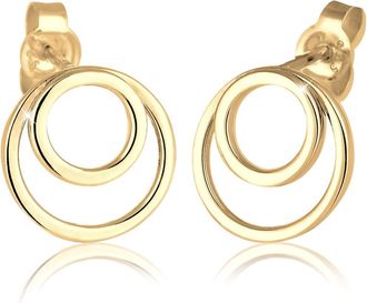 Elli Ohrringe Damen Kreis Ringe Geo Minimal in 925 Sterling Silber vergoldet