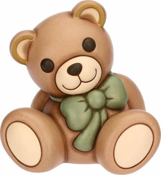 Thun Teddy mit Schleife, groß, Keramik, Kollektion Weitere Neuheiten 2025, 16,9 x 15,1 x 17,3 cm