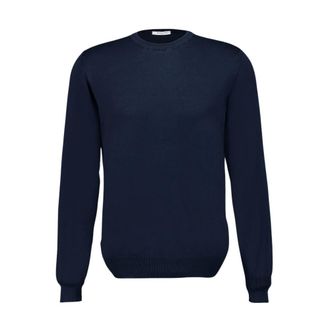 Boglioli Marineblauer Baumwoll-Rundhalspullover - - Knitwear - Herren - Blau - M