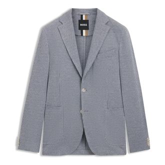 HUGO BOSS Homme, Vestes, Bleu, Taille: L Slim Fit Houndstooth Jacket