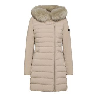 Peuterey Leichte Technische Daunenjacke mit Fuchspelzbesatz - - Jackets - Damen - Beige - 2XL