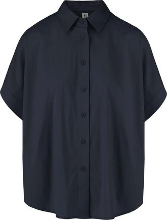 Bomboogie Femme, Blouses et Chemises, Bleu, Taille: 40 FR Chemise Oversize en Satin de Coton