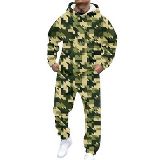 Generico Ensemble de survêtement décontracté et doux pour homme à manches longues pour le fitness et le football, vert, 5X-Large