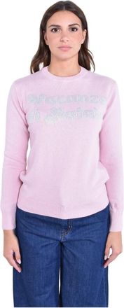 MC2 Saint Barth Femme, Pulls, Rose, Taille: 40 FR Elegant Queen Crewneck Sweater