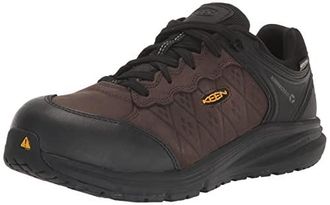 Keen Mens Vista Energy+ Low Composite Toe Waterproof Leather Industrial Work Sneakers, Coffee Bean/Black, 13