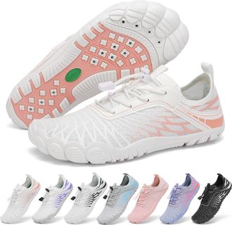 Saguaro Barfuss Schuhe Damen Leicht Barfu&szlig;schuhe Atmungsaktive Schnell Trocknend Wasserschuhe Frauen rutschfest Badeschuhe, Orange, 39 EU