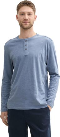 Tom Tailor Herren Henley Langarmshirt,10441 - Gravel Grey, XXL