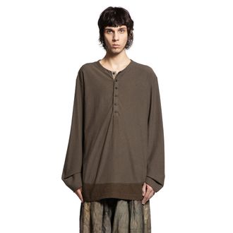 Ziggy Chen Henley Neck Long Sleeve T-Shirt