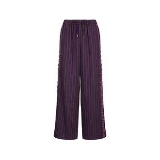 Louise Misha Pantalon large taille haute ray&eacute;