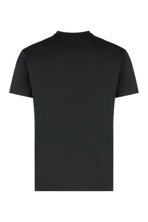 Emporio Armani Mens Logo Print T-Shirt Black Viscose T-Shirts And Polos