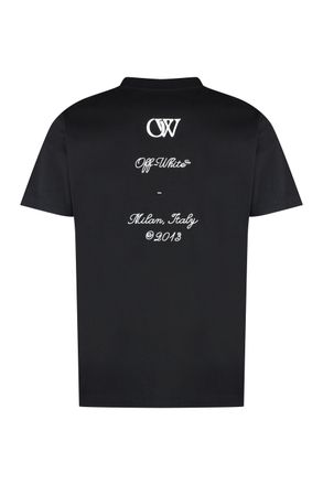 Off-white Mens Cotton Crew-Neck T-Shirt Black T-Shirts And Polos