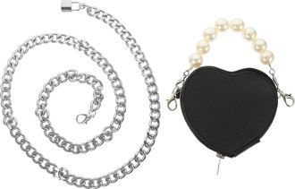 Holibanna Punk Stil Mini Waist Bag mit Abnehmbarer Perlenkette Stylische Bauchtasche für Damen und Mädchen Vielseitige Gürteltasche für Reisen Partys und Alltag