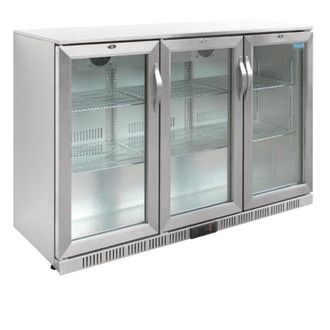 Polar Arri&egrave;re Bar R&eacute;frig&eacute;r&eacute; en Inox 3 Portes - 300 L - Polar