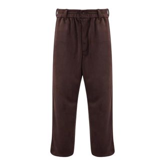 Yohji Yamamoto Velvet Drawstring Track Pants - - Trousers - Herren - Rot - S