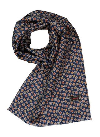 Ascot Herren Schal blau Seide