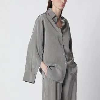 R&oacute;he Light grey striped oversized shirt