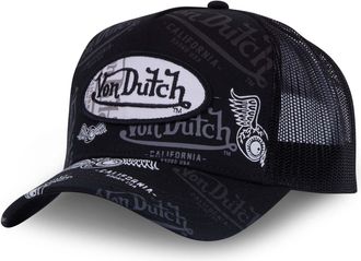 Von Dutch Kappe für Damen und Herren, Trucker-Kappe, verstellbar und authentisch, Schwarz, Einheitsgröße