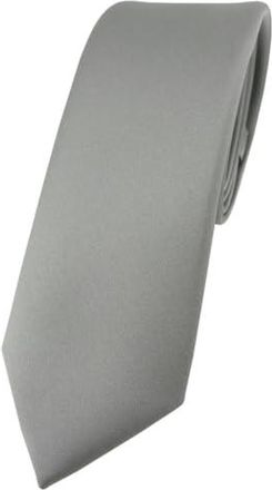 TigerTie Cravate fine unie - Largeur de la cravate : 5,5 cm, gris, Taille Unique