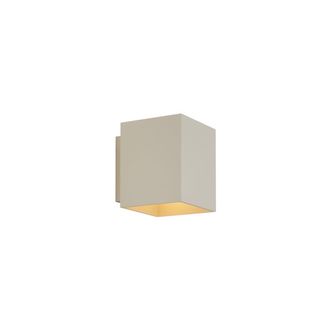 QAZQA Moderne Wandleuchte Beige G9 Quadratisch - Sola I Wohnzimmer I Schlafzimmer - Aluminium Quadratisch - LED geeignet G9