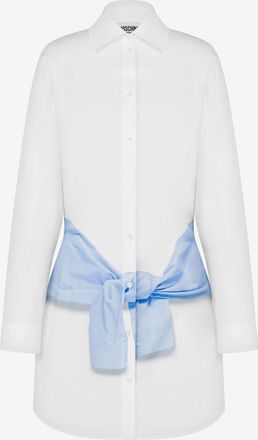 Moschino Robe en popeline de coton imprim&eacute;e - Blanc