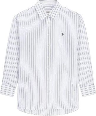 Guess Chemise droite col classique en coton ray&eacute;