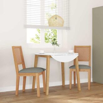 vidaXL Esszimmerst&uuml;hle mit Kissen 2 Stk. Massivholz Gummibaum vidaXL