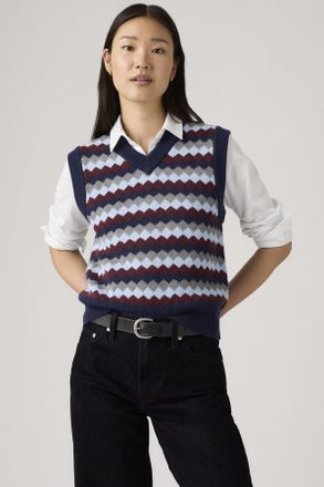 Levi's Gilet Col V Charlie - Femme - Multicolore / Anice Geo Chocolate Truffle - XS