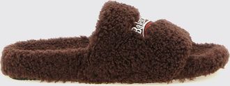Balenciaga Pantoletten aus Shearling mit gesticktem Logo
