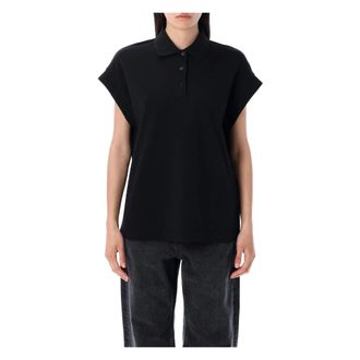 Saint Laurent Schwarzes Poloshirt mit Fledermaus&auml;rmeln - - Tops - Damen - Schwarzk - M