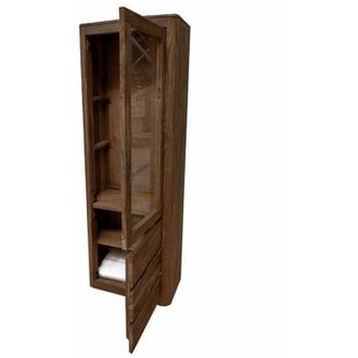 Massivmoebel24 Vitrine Sheesham 70x40x202 smoked cherry gebeizt toronto 110