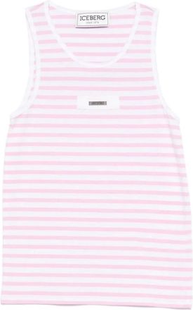 Iceberg Femme, Tops, Rose, Taille: 42 FR Horizontal Stripe Sleeveless Top