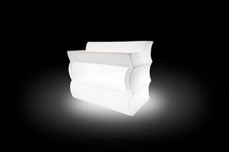 KLORIS Z&auml;hler Bartheke Rezepion Ladentheke f&uuml;r den Innen- und Au&szlig;enbereich, Polyethylen, Milchwei&szlig;, 145x88x110 cm Made in Italy