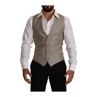 Dolce & Gabbana Elegante beige Anzugweste - - Suits - Herren - Grau - M