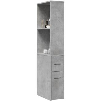 vidaXL Armoire de salle de bain &eacute;troite avec roulettes gris b&eacute;ton - Vidaxl