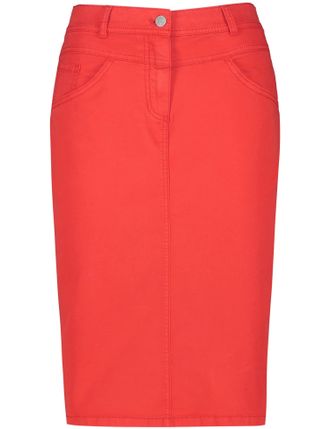 Gerry Weber Damen Jeansrock mit Stretchkomfort unifarben knieumspielend Fire 34