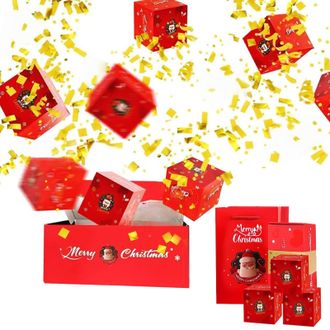 Generico Spardose mit Weihnachts-Saltarin, Geldetui mit Springgeld, festlich, für Erwachsene, Kinder, Weihnachten, Urlaub, Geburtstag, Schulfeiern, Feiern