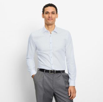 Olymp Langarmhemd OLYMP No. Six, Herren, Gr. 39, N-Gr, wei&szlig;, Web, Obermaterial: 100% Baumwolle, sehr schmal normal, 2-Knopf-Manschette, Hemden, Businesshemd