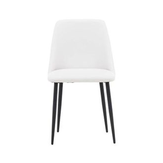 ebuy24 Night Esszimmerstuhl pu Kunstleder wei&szlig;, schwarz