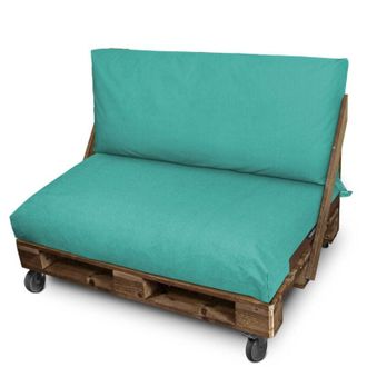 Happers Happers - Set coussins palette dext&eacute;rieur Si&egrave;ge 120x80x20 + Dossier 120x45x25 Turquoise Naylim Mate